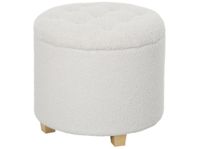 Click here for Aosom 18 Round Ottoman with Storage  Teddy Fleece... prices
