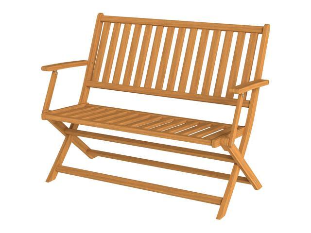 Click here for Aosom 2-Person Foldable Wood Outdoor Bench with Ba... prices