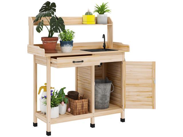 Click here for Aosom Potting Bench Table with Sink  Outdoor Work... prices