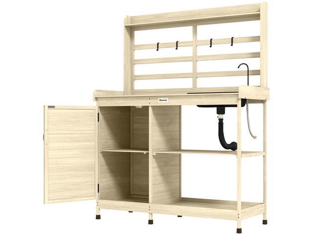 Click here for Aosom Wooden Potting Bench with Storage  Sink  Wat... prices