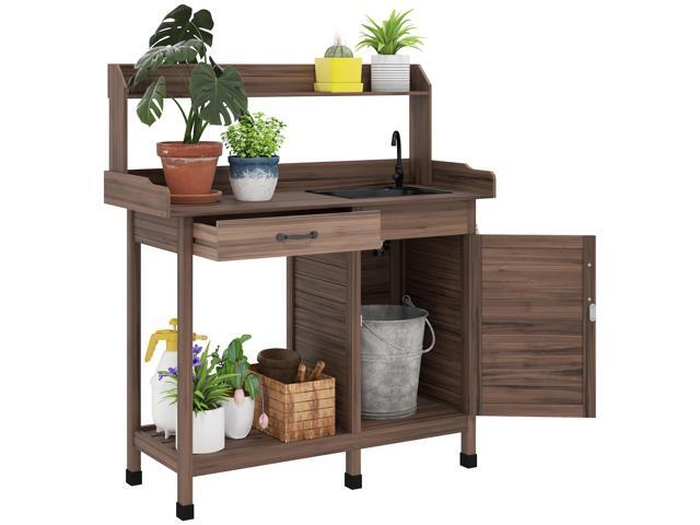 Click here for Aosom Potting Bench Table with Sink  Outdoor Work... prices