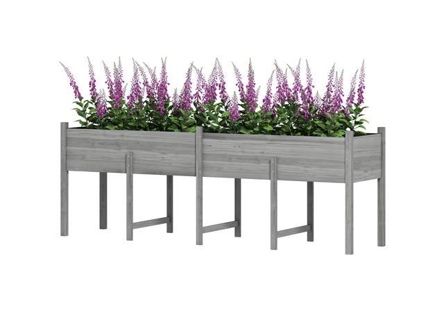 Click here for Aosom Wooden Raised Garden Bed  Large Elevated Pla... prices