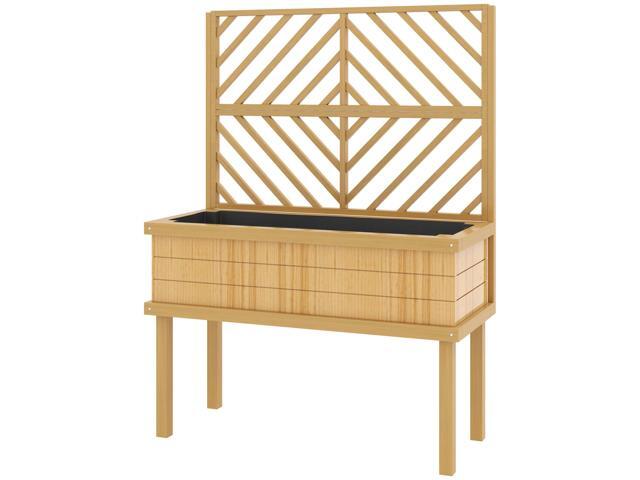 Click here for Aosom Elevated Wood Planter with Trellis for Climb... prices