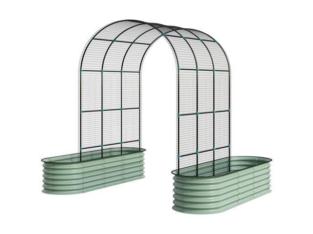 Click here for Aosom Raised Garden Beds Set with Arch Trellis  Cl... prices