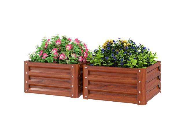 Click here for Aosom 2 Piece Galvanized Raised Garden Bed  2 x 2... prices