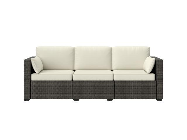 Click here for Aosom Patio Couch PE Wicker Deep Seating Outdoor S... prices