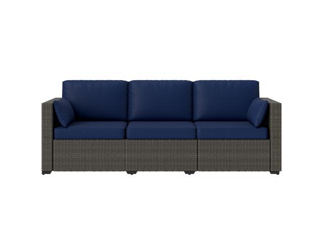 Click here for Aosom Patio Couch PE Wicker Deep Seating Outdoor S... prices