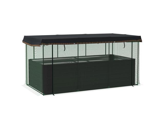 Click here for Aosom Galvanized Steel Planter Box with Crop Cage... prices