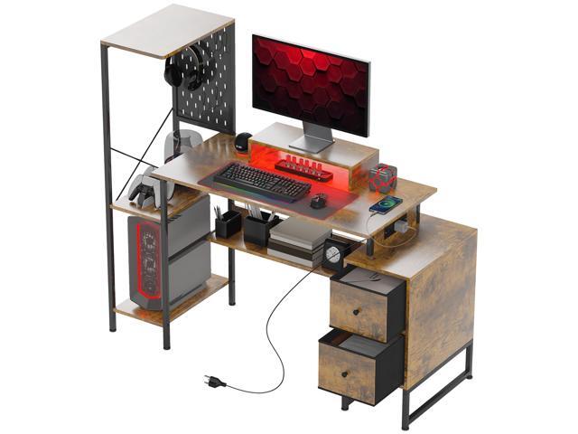 Click here for Aosom 56 Computer Desk with Storage  Computer Tabl... prices