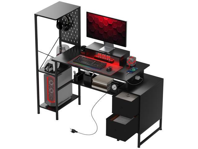 Click here for Aosom 56 Computer Desk with Storage  Computer Tabl... prices