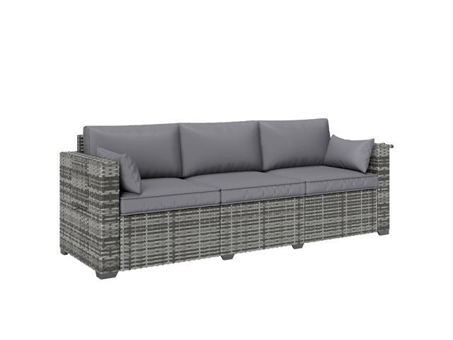 Click here for Aosom 3 Seater Wicker Sofa with Side Trays  Outdoo... prices