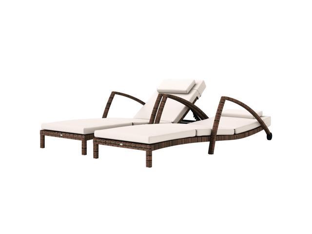 Click here for Aosom Set of 2 Wicker Chaise Lounge Chair Outdoor... prices