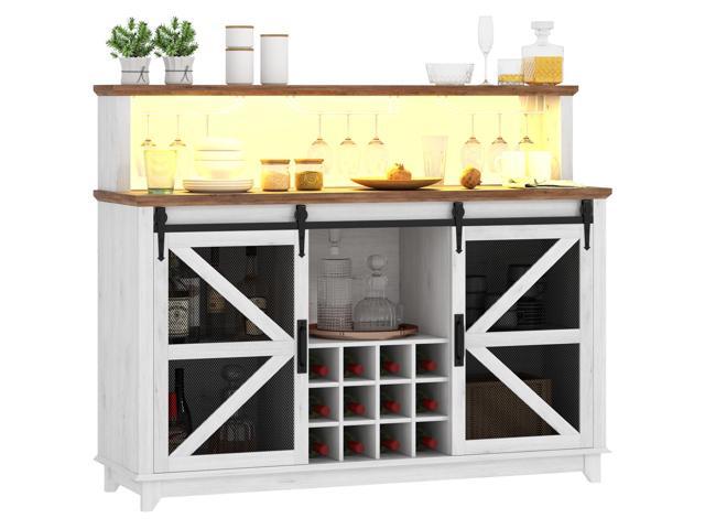 Click here for Aosom 55 Coffee Bar Cabinet with Lights  Farmhouse... prices