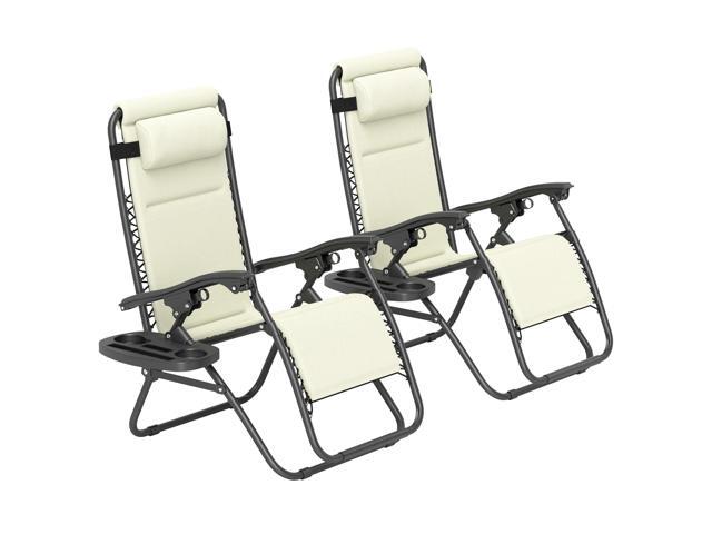Click here for Aosom Zero Gravity Lounge Chair Set  2 Pieces Recl... prices