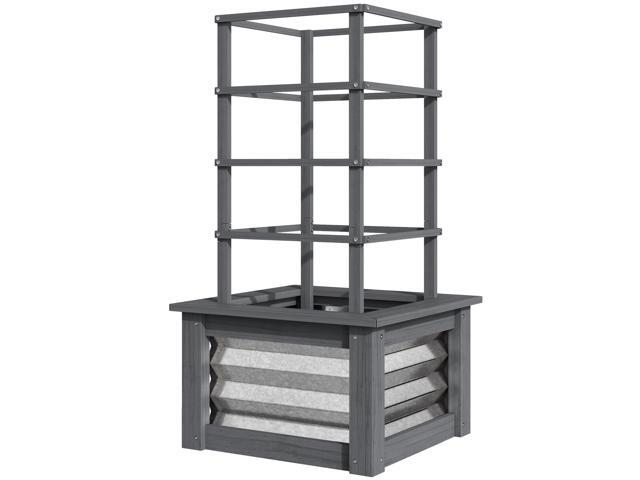 Click here for Aosom Wooden Raised Garden Bed with Trellis  Galva... prices