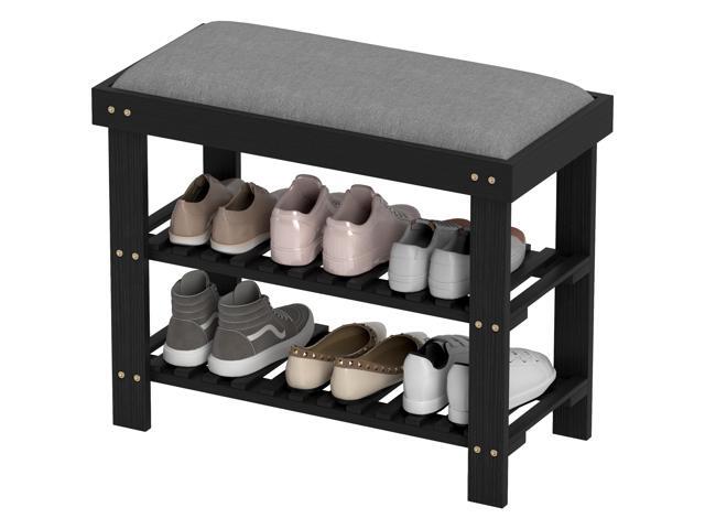 Click here for Aosom Bamboo Shoe Storage Bench  3-Tier Entryway B... prices