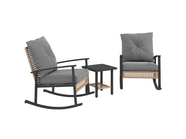 Click here for Aosom 3 Pieces Bistro Set  Patio Wicker Furniture... prices