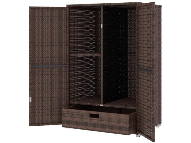 Click here for Aosom Outdoor Storage Cabinet with Shelves  Rattan... prices