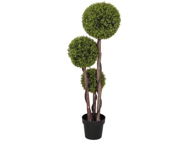 Click here for Aosom 45.3 Artificial Ball Boxwood Topiary Tree Fa... prices