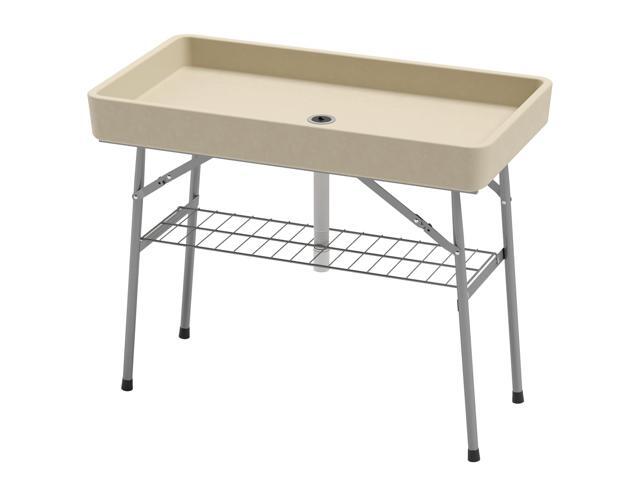 Click here for Aosom 3.4ft Folding Ice Cooler Table with Drain  F... prices