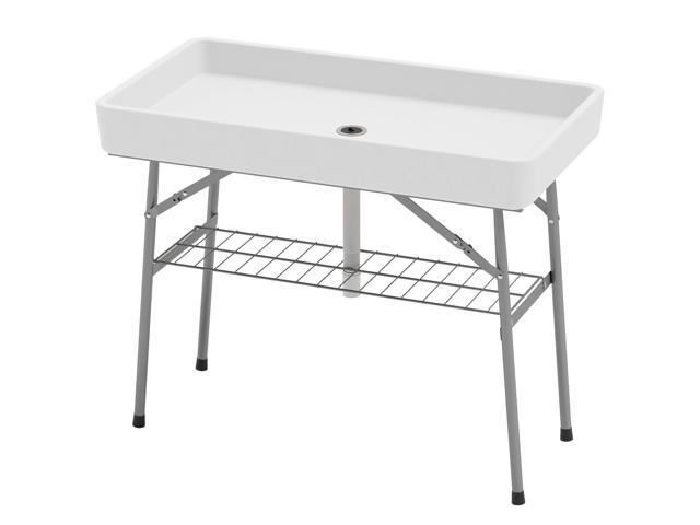 Click here for Aosom 3.4ft Folding Ice Cooler Table with Drain  F... prices