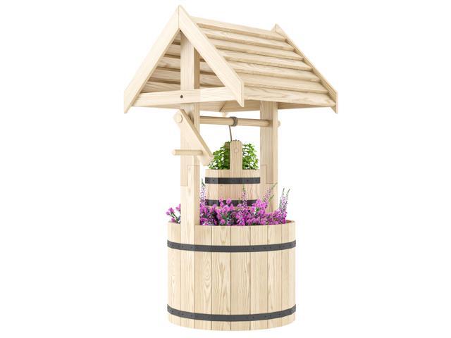 Click here for Aosom Wood Wishing Well for Outside with Hanging B... prices