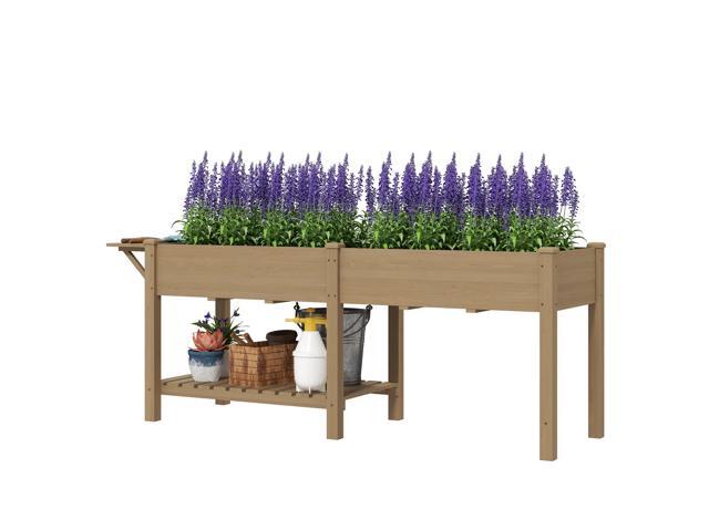 Click here for Aosom Wood Raised Garden Box  Elevated Garden Bed... prices