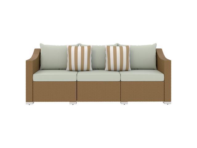 Click here for Aosom Rattan Wicker 3 Seater Patio Couch with Cush... prices