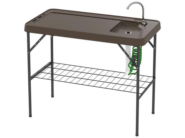 Click here for Aosom Folding Fish Cleaning Table with Sink  Porta... prices