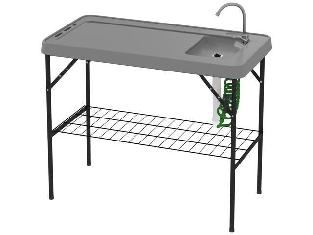 Click here for Aosom Folding Fish Cleaning Table with Sink  Porta... prices