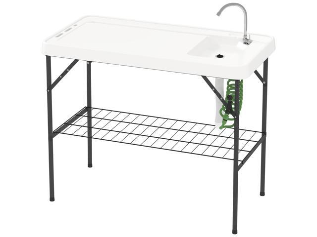 Click here for Aosom Folding Fish Cleaning Table with Sink  Porta... prices