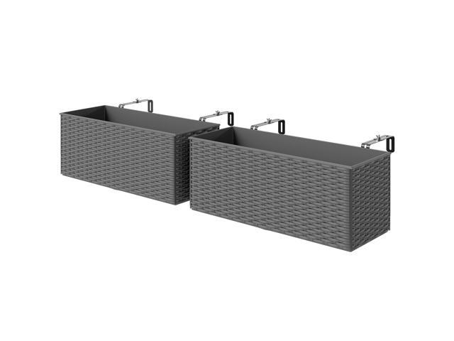 Click here for Aosom 2 Pack 20 Inch Railing Flower Pots  Hanging... prices