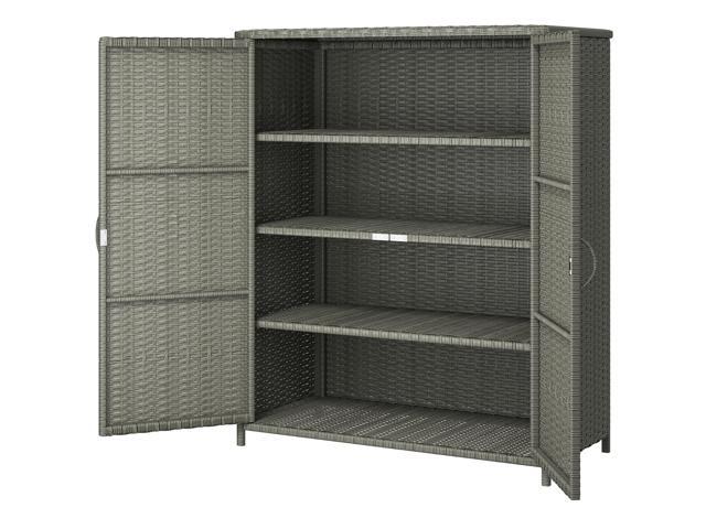 Click here for Aosom Rattan Wicker Outdoor Storage Cabinet with 4... prices