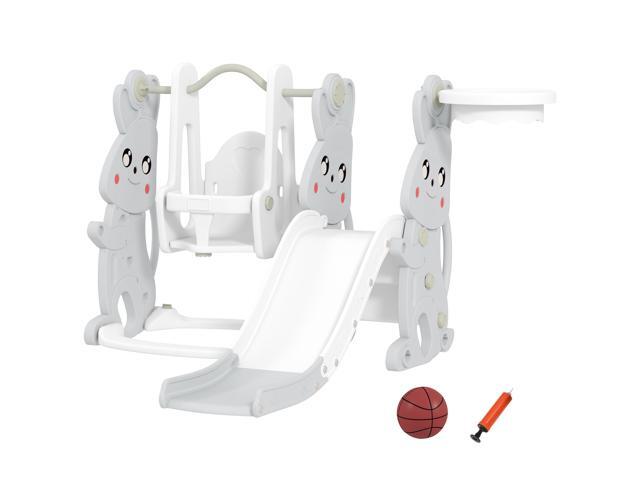 Click here for AosomQaba 4 in 1 Toddler Slide and Swing Set with... prices