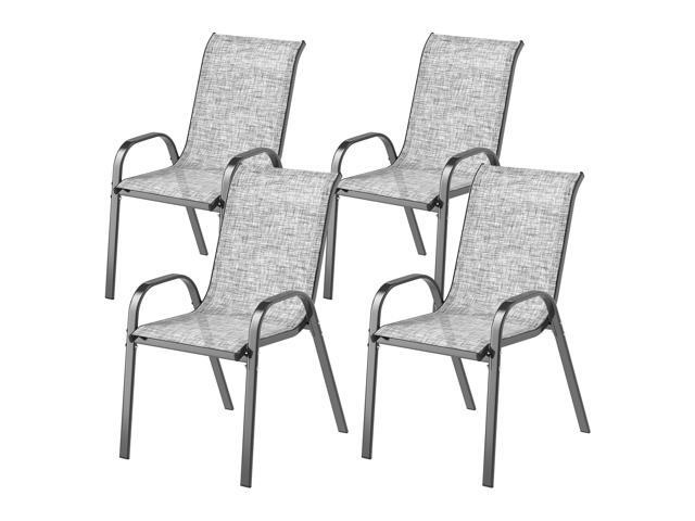 Click here for Aosom Set of 4 Outdoor Dining Chairs  Stackable Pa... prices