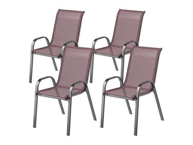 Click here for Aosom Set of 4 Outdoor Dining Chairs  Stackable Pa... prices