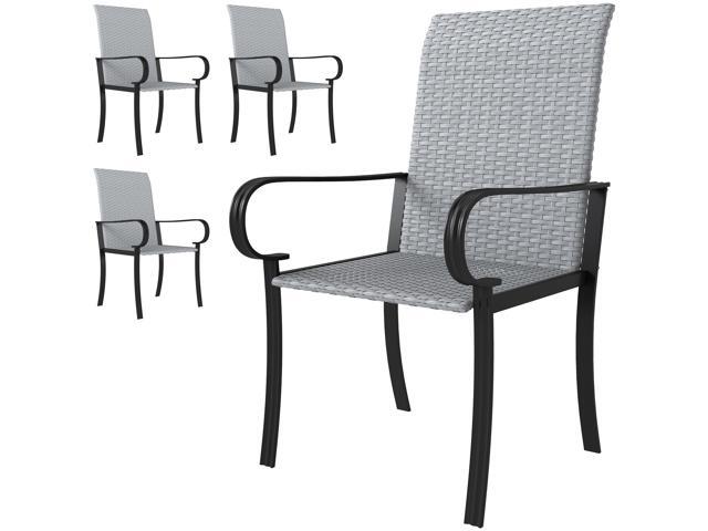 Click here for Aosom Set of 4 Outdoor Wicker Dining Chairs with A... prices