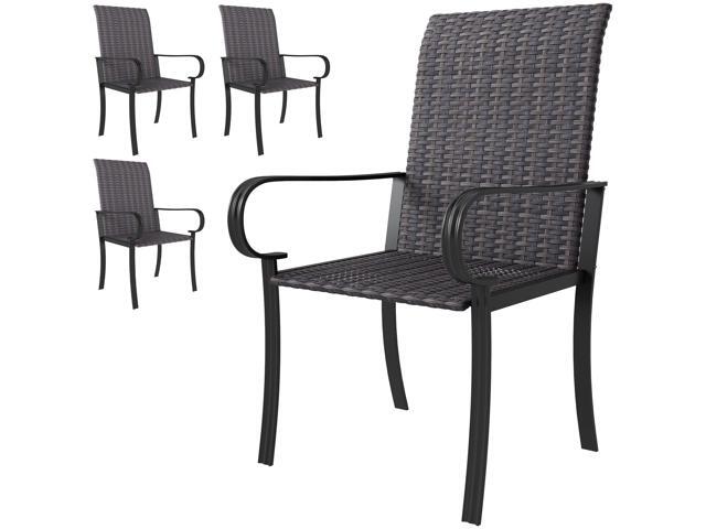Click here for Aosom Set of 4 Outdoor Wicker Dining Chairs with A... prices