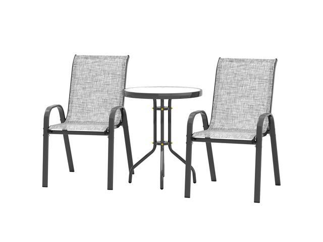 Click here for Aosom 3 Pieces Bistro Set  Small Patio Furniture S... prices