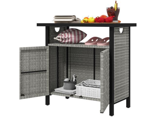 Click here for Aosom Outdoor Pool Towel Storage Cabinet Organizer... prices