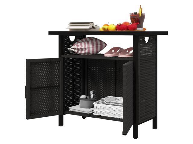 Click here for Aosom Outdoor Pool Towel Storage Cabinet Organizer... prices