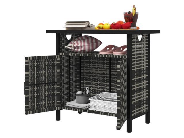 Click here for Aosom Outdoor Pool Towel Storage Cabinet Organizer... prices