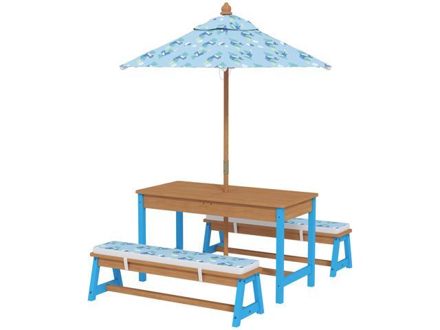 Click here for AosomQaba Kids Picnic Table Set with Foldable Umbr... prices