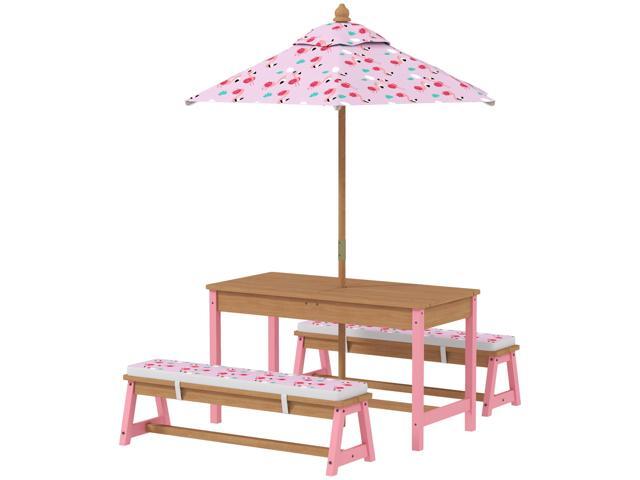 Click here for AosomQaba Kids Picnic Table Set with Foldable Umbr... prices