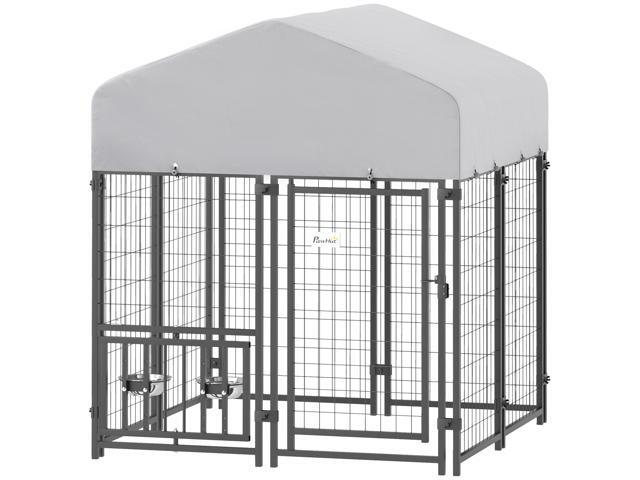 Click here for Aosom Welded Wire Outdoor Dog Kennel with 360Â° Ro... prices