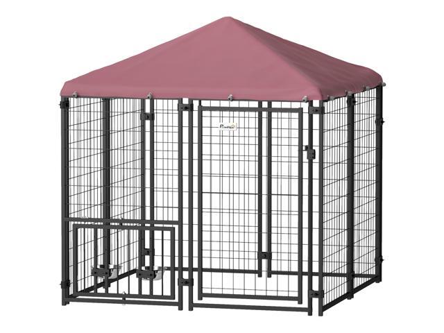 Click here for Aosom Welded Wire Outdoor Dog Kennel with 360Â° Ro... prices