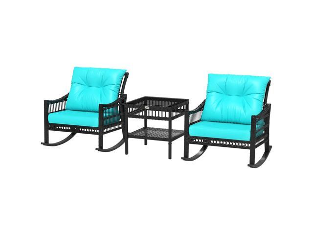 Click here for Aosom 3 Piece Outdoor PE Rattan Rocker Chair Set... prices