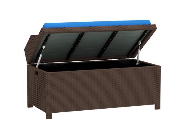 Click here for Aosom Outdoor Wicker Storage Bench with Storage &... prices