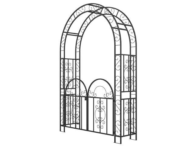 Click here for Aosom 7.4ft Steel Garden Arch with Gate  Garden Ar... prices