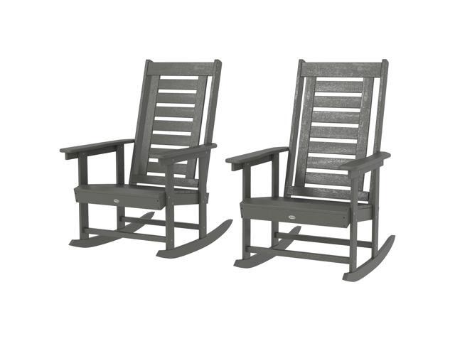 Click here for Aosom 2 Pieces Outdoor Rocking Chairs  HDPE Patio... prices